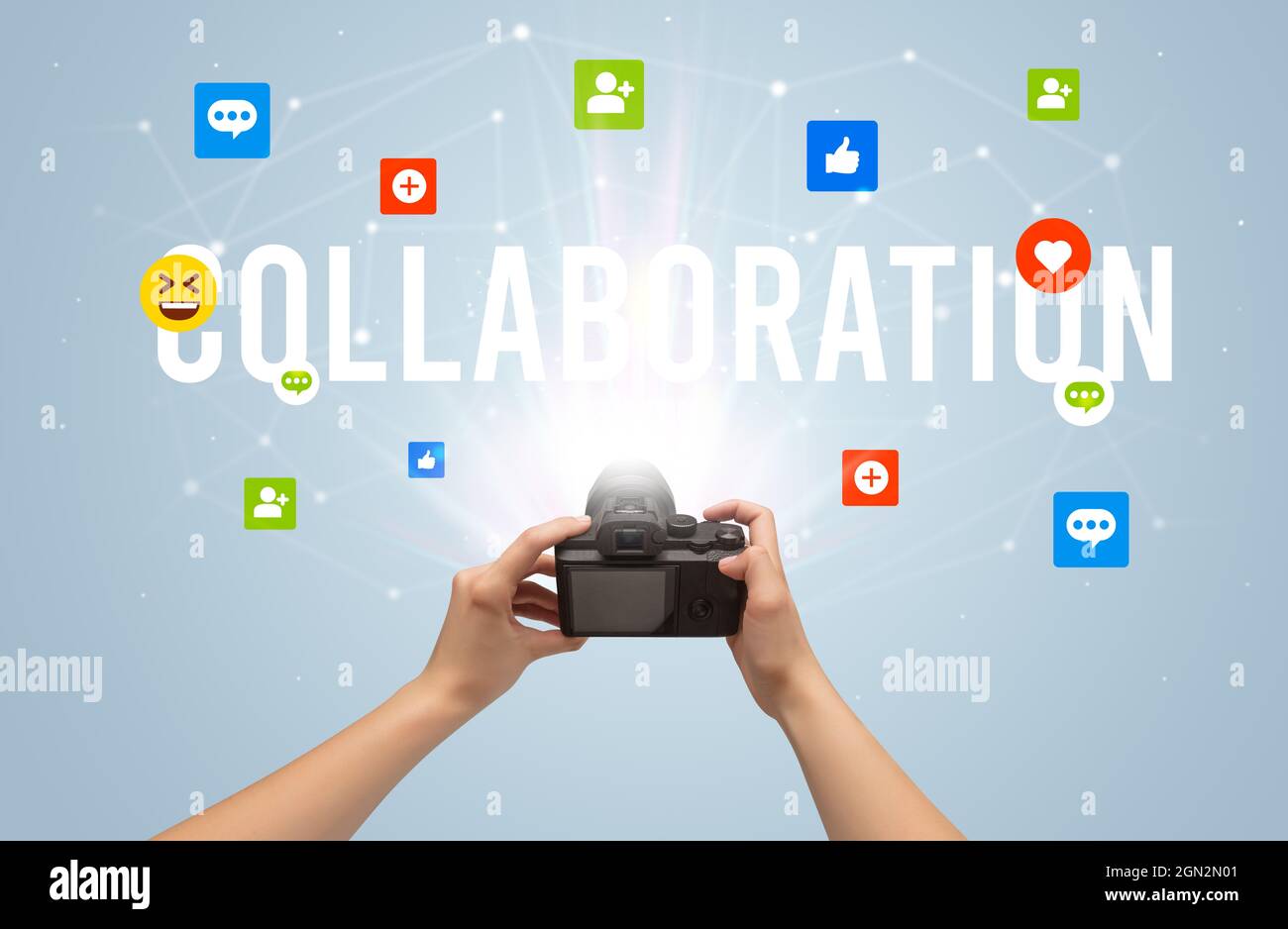 Using camera to capture social media content Stock Photo - Alamy