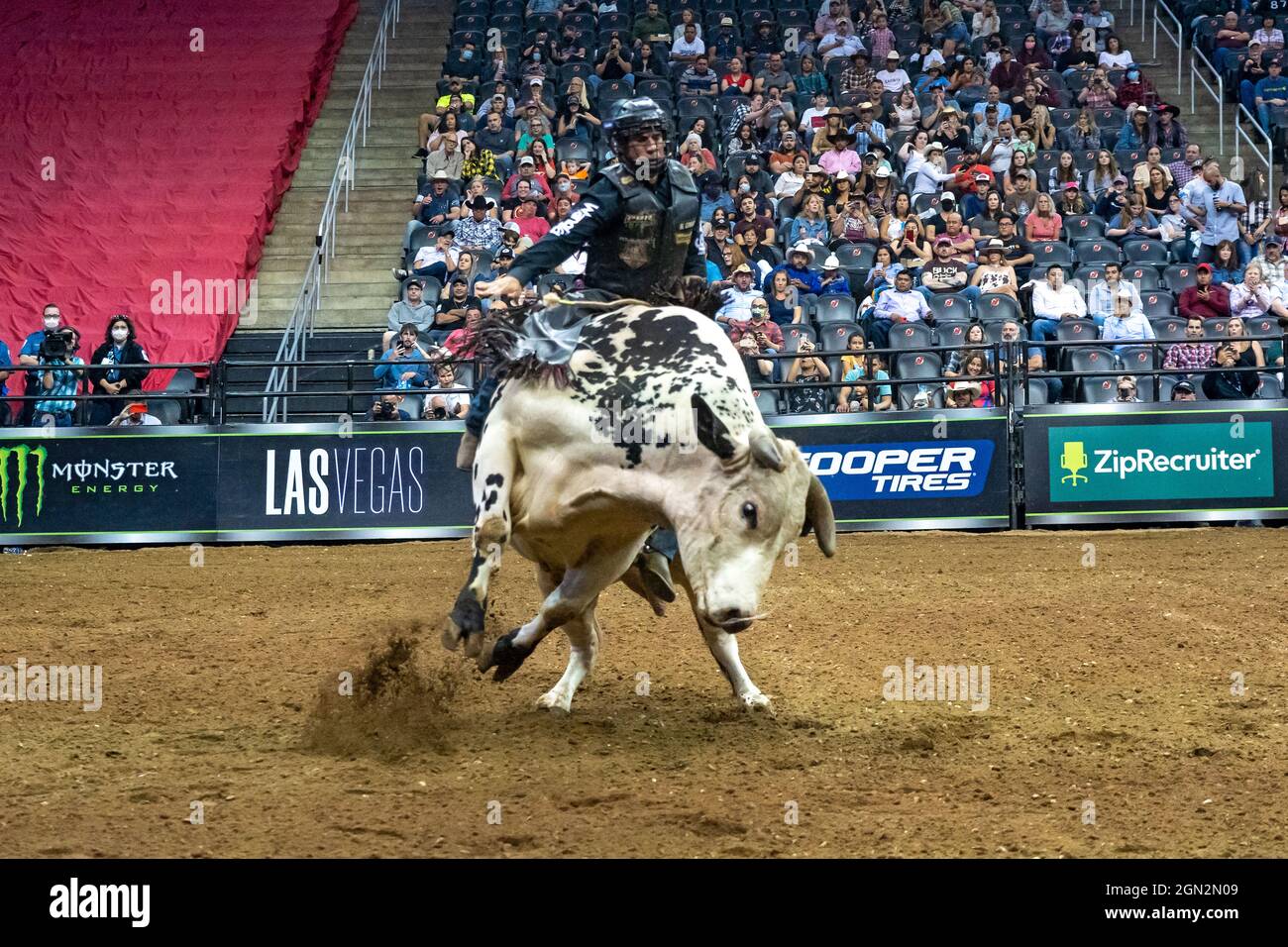 Ramon De Lima rides The Undertaker during the Professional Bull Riders ...