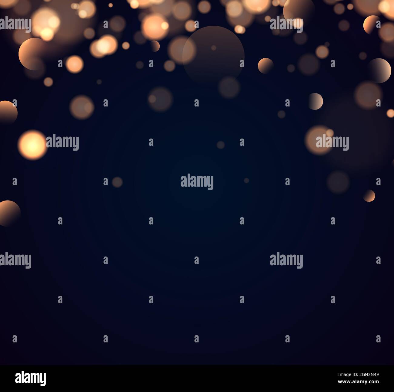 Shining bokeh isolated on transparent background. Golden bokeh lights with glowing particles ...