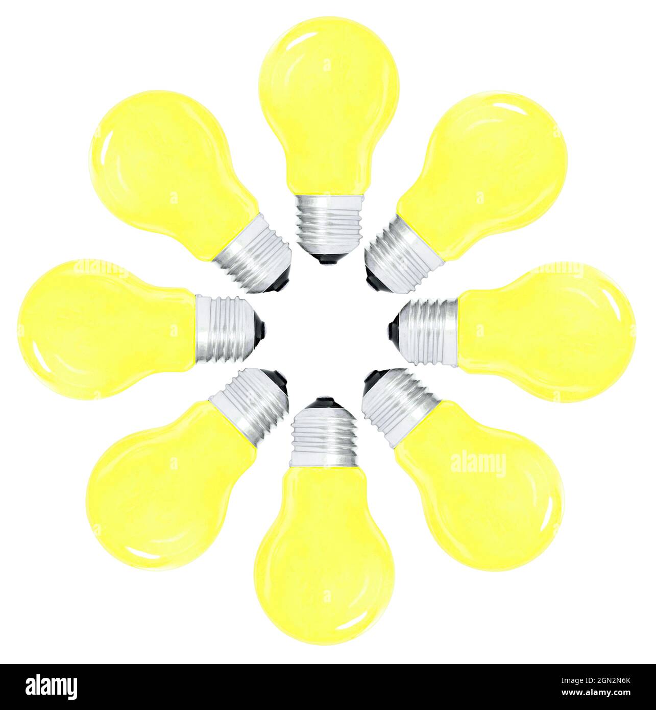Simple lightbulbs isolated on a white background, set of 8 Stock Photo ...