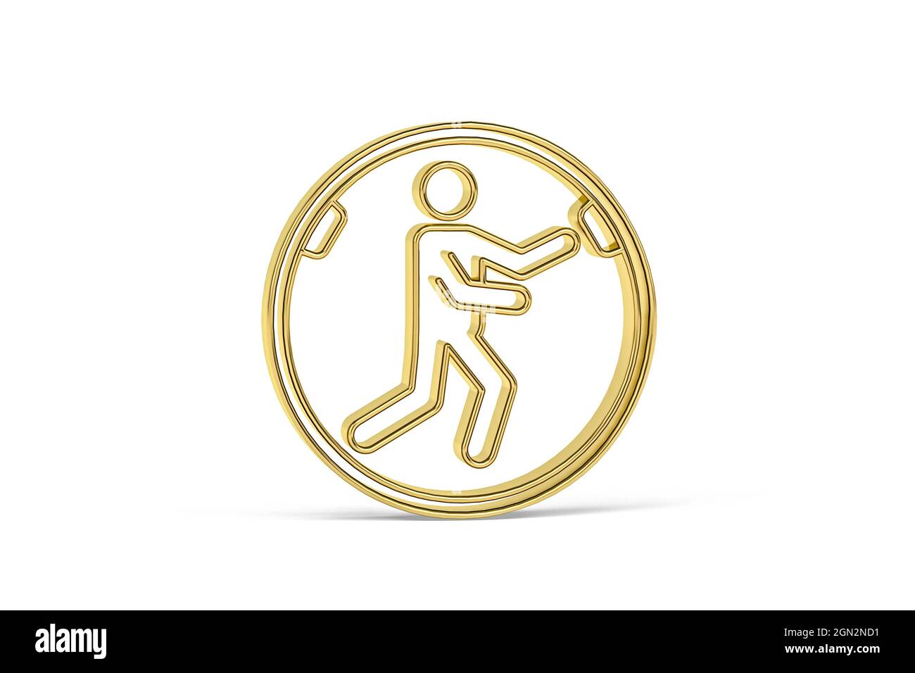 Golden 3d zorbing icon isolated on white background - 3d render Stock ...