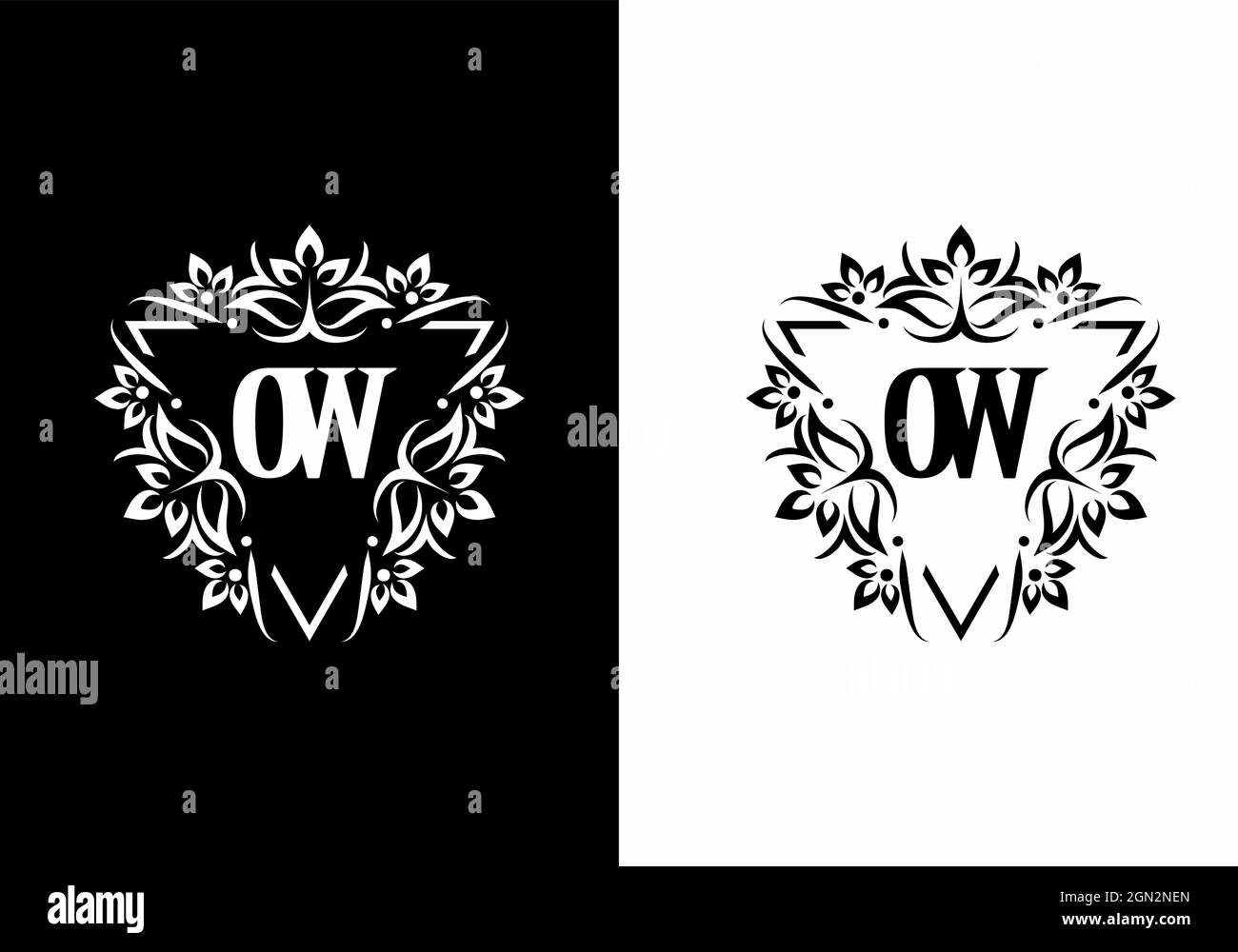 initial letter text of OW design Stock Vector Image & Art - Alamy