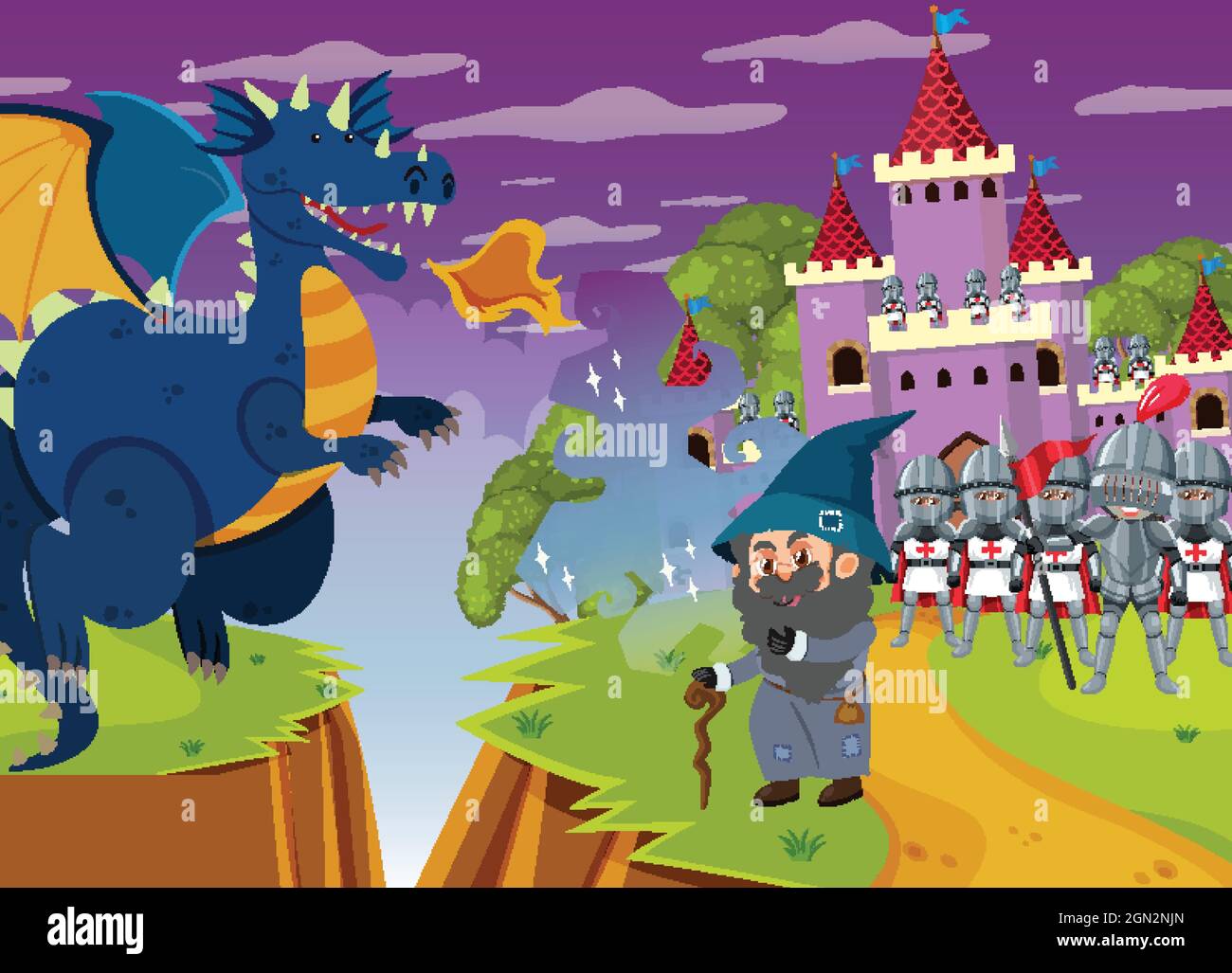 A dark magic kingdom illustration Stock Vector Image & Art - Alamy