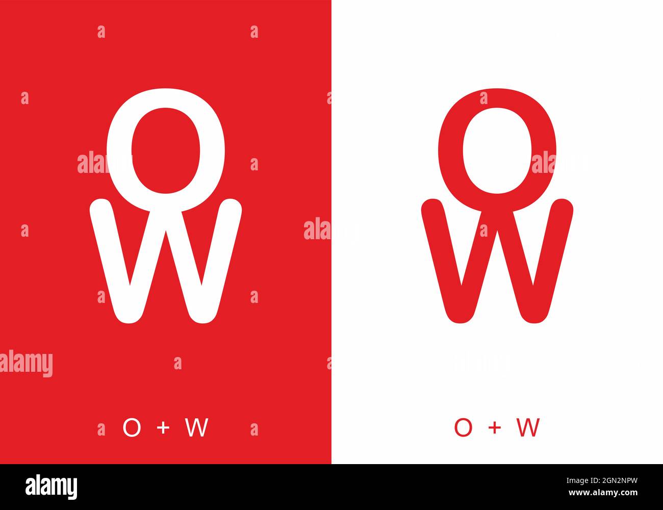 initial letter text of OW design Stock Vector Image & Art - Alamy