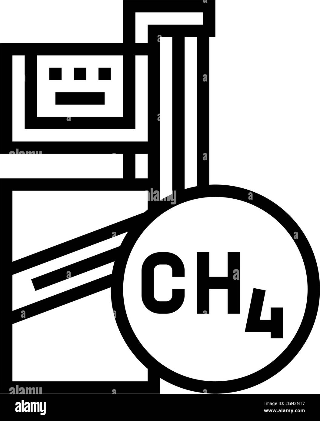 methane gas station line icon vector illustration Stock Vector Image ...