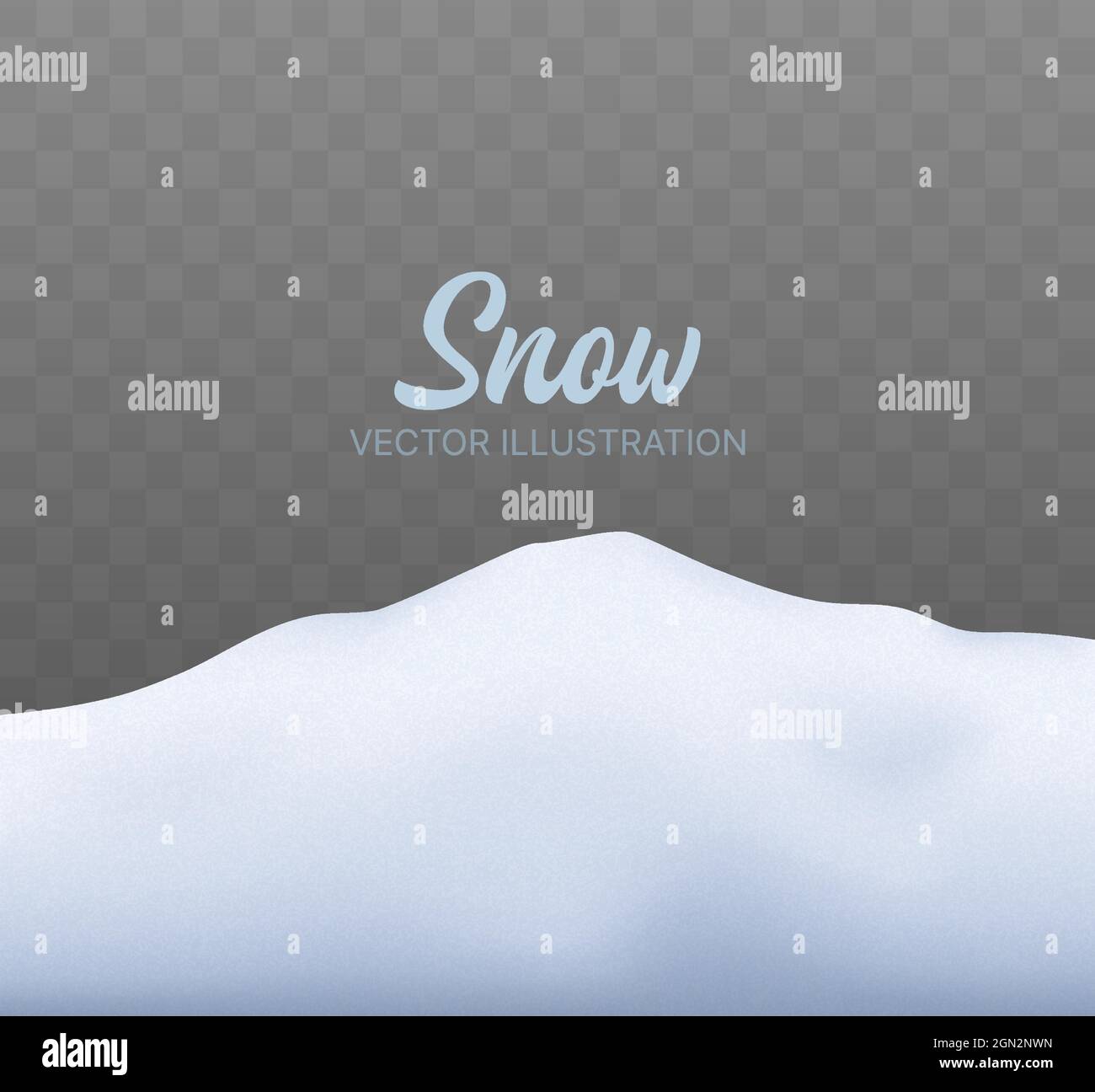 Snowy landscape isolated. Vector winter background with snowy hills ...
