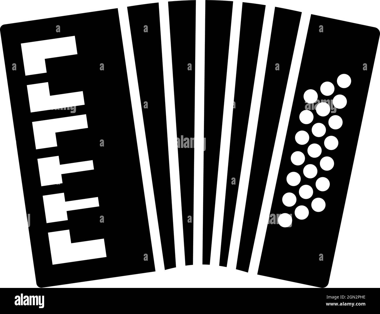 Accordion Icon. Black Stencil Design. Vector Illustration Stock Vector ...