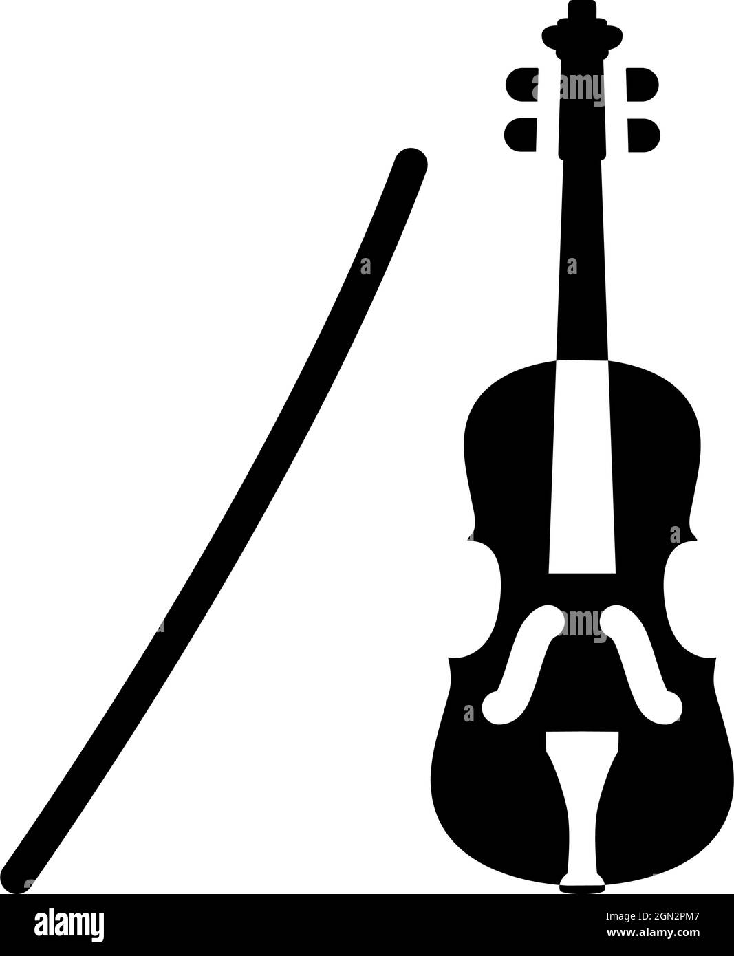 Violin Icon. Black Stencil Design. Vector Illustration Stock Vector ...