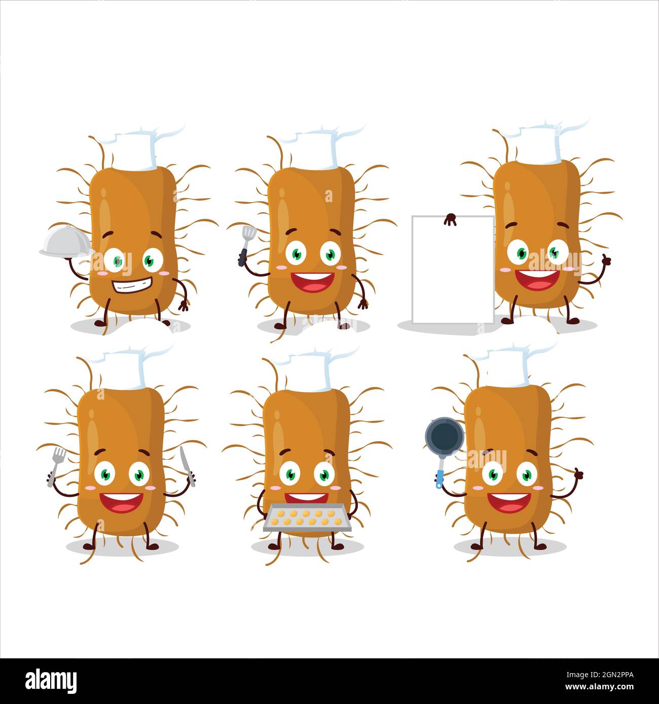 Cartoon character of nidovirales with various chef emoticons. Vector ...