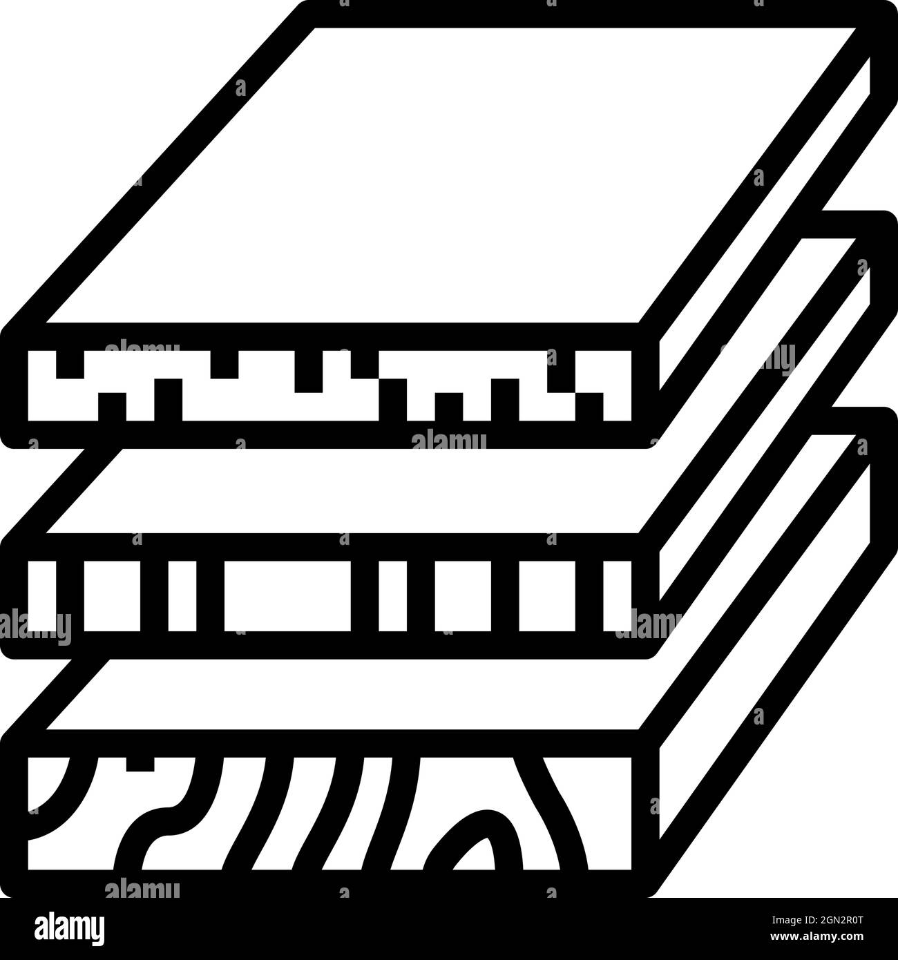 sheets of wood materials line icon vector illustration Stock Vector ...