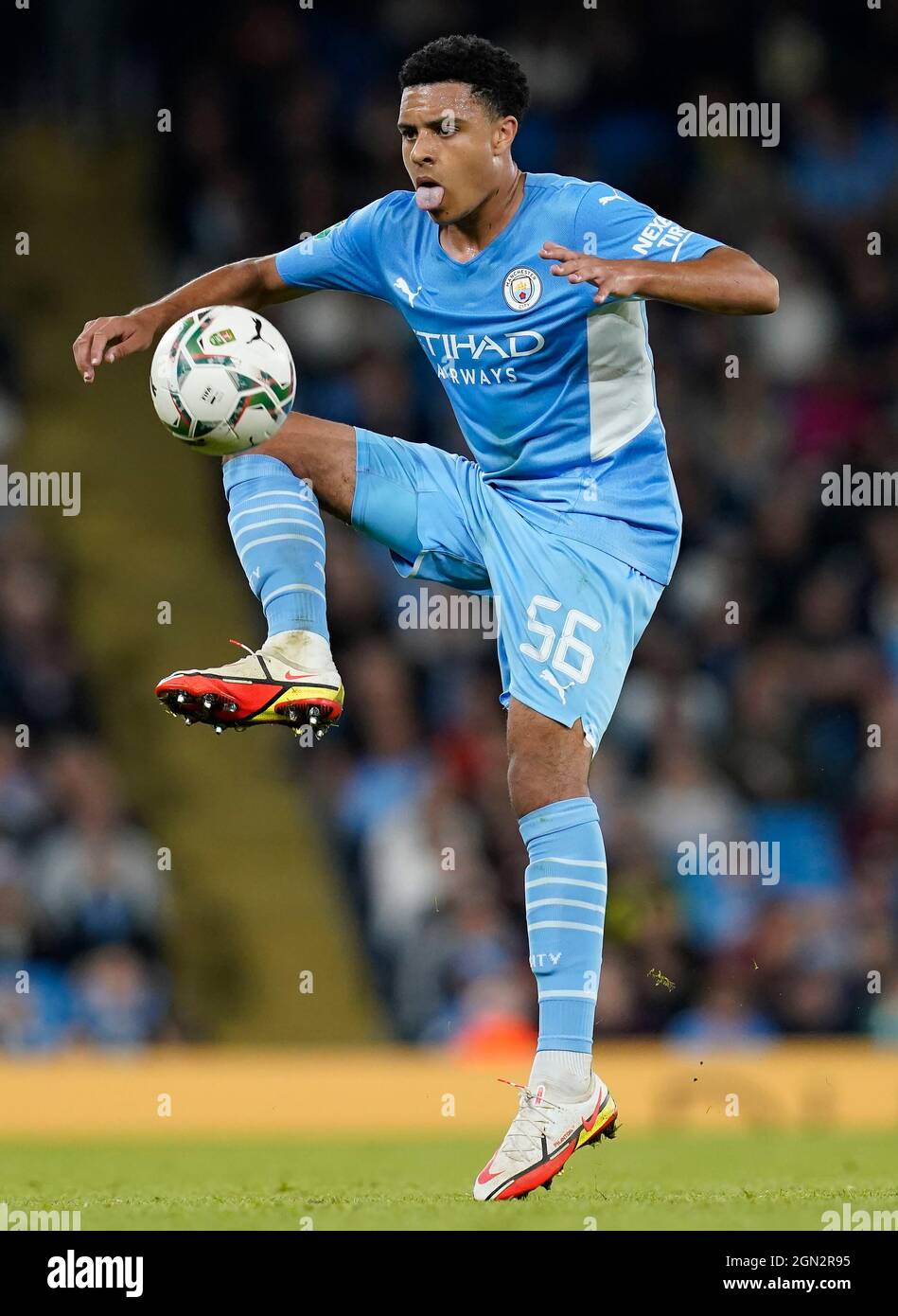 Manchester, UK. 21st Sep, 2021. CJ Egan-Riley of Manchester City during ...