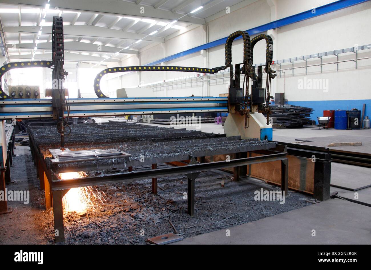 Industrial laser cutting machine. Industrial background Stock Photo - Alamy