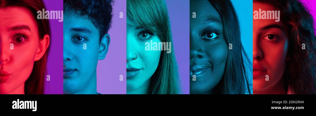 Half face collage portraits hi-res stock photography and images - Alamy