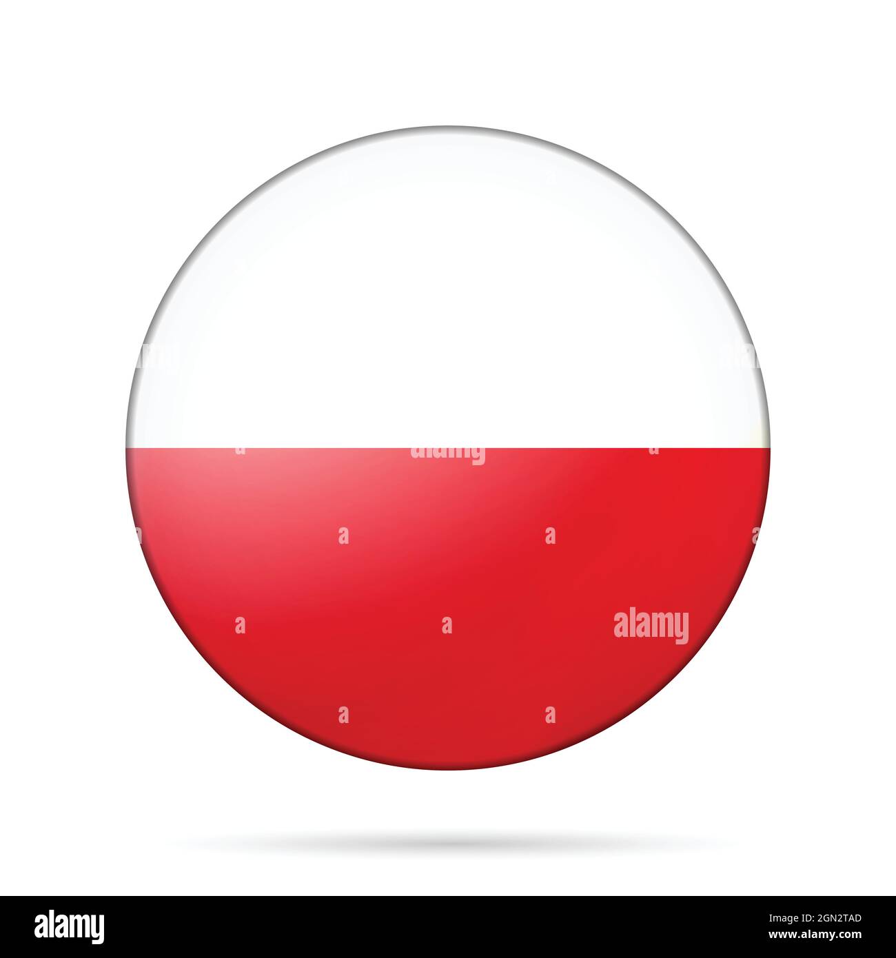 Glass light ball with flag of Poland. Round sphere, template icon ...