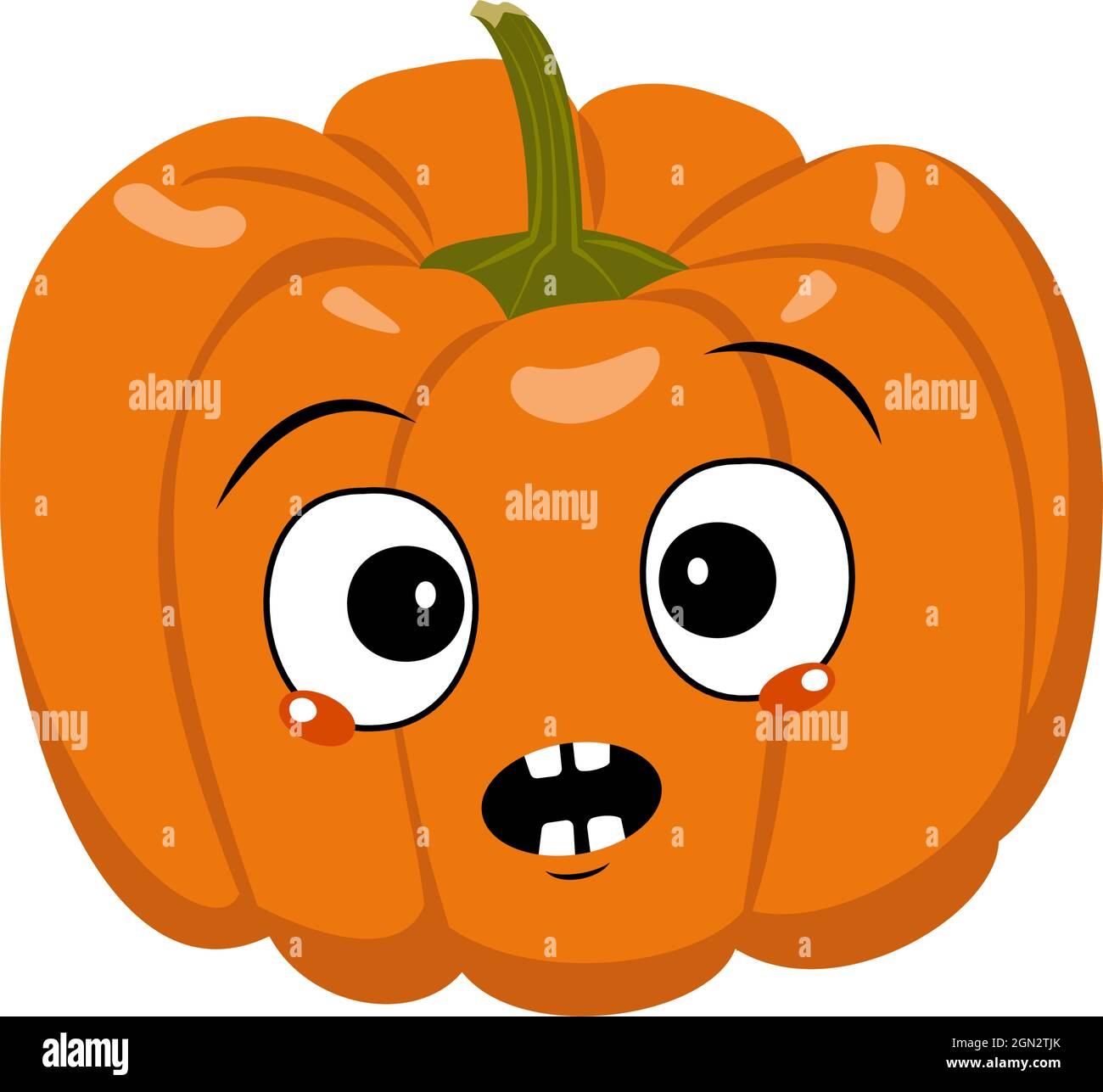 Cute pumpkin character with emotions panic, surprised face, shocked ...