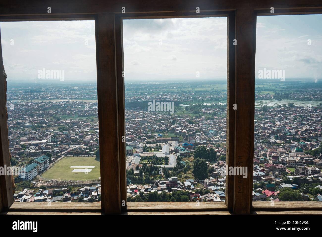 Beautiful aerial view of Srinagar from Hari Parbat in J&K, India Stock ...