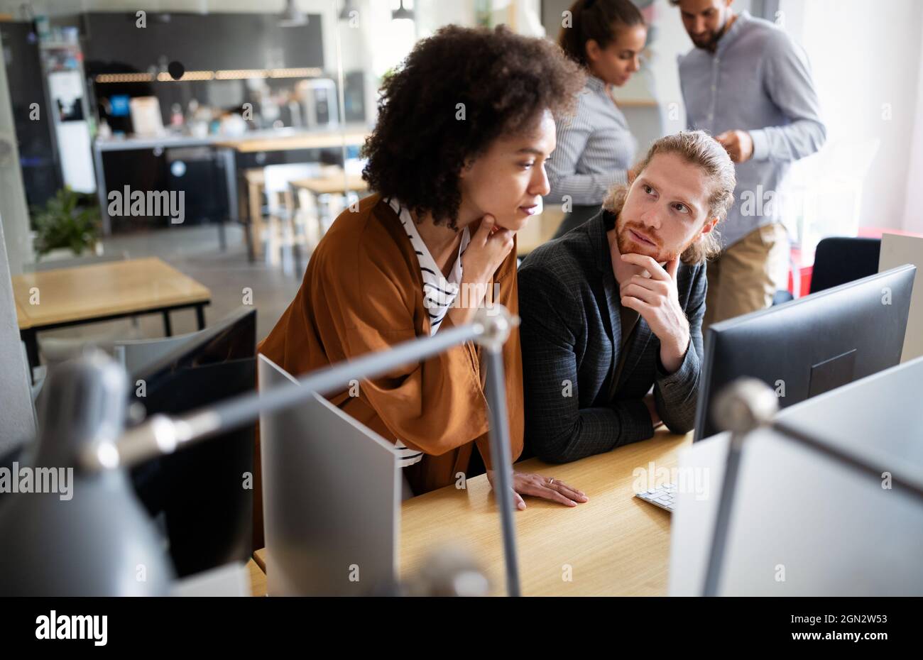 Technology software business office programming people concept Stock ...