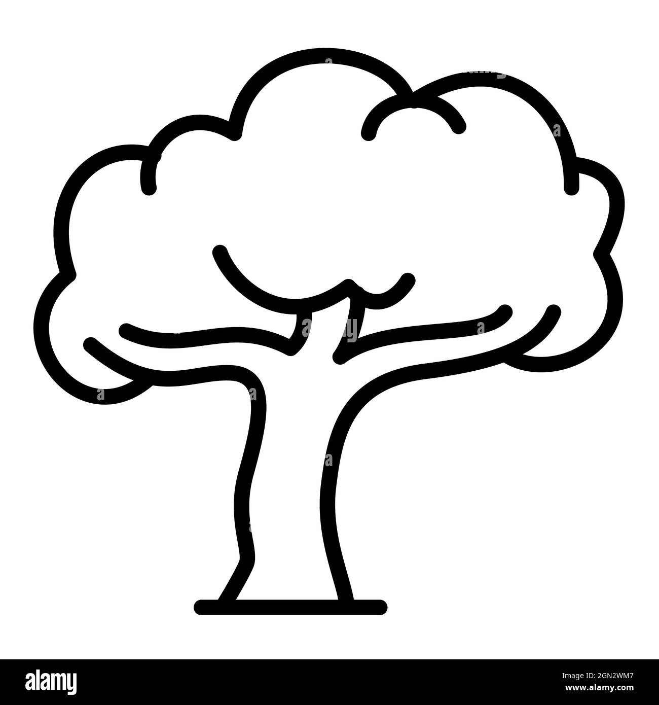 wise wisdome tree calm relax single isolated icon with outline style ...