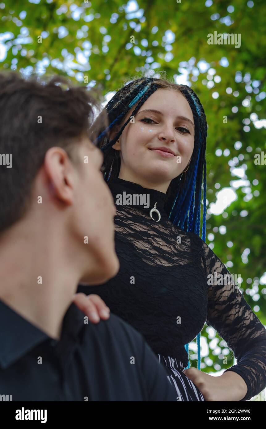 Two women flirting with each other hi-res stock photography and images ...