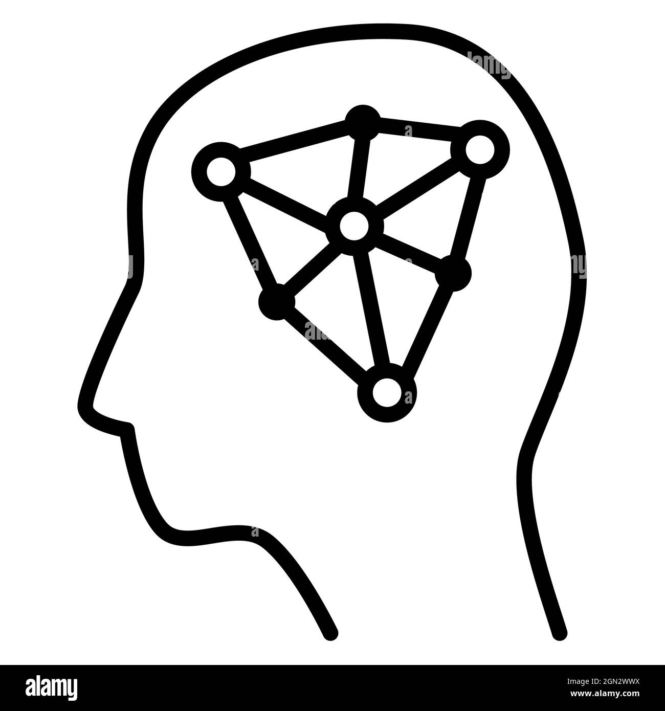 creativity or intelligence thinking single isolated icon with outline ...