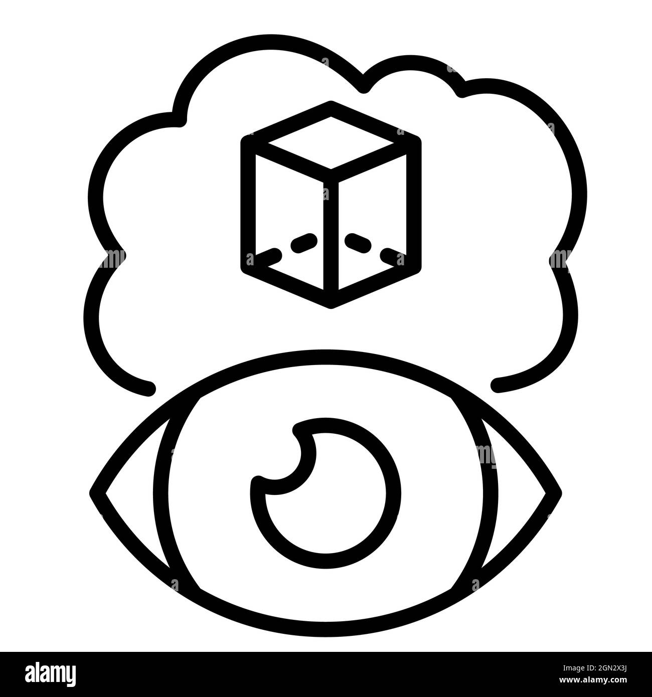 visualize see imagine vision single isolated icon with outline style ...