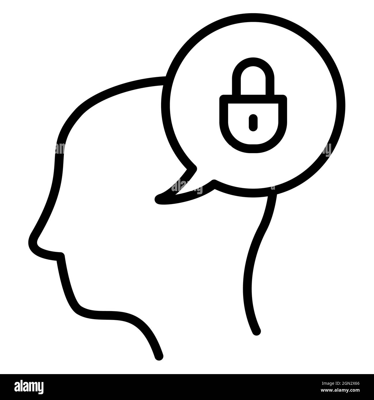 introvert psychology thought single isolated icon with outline style ...