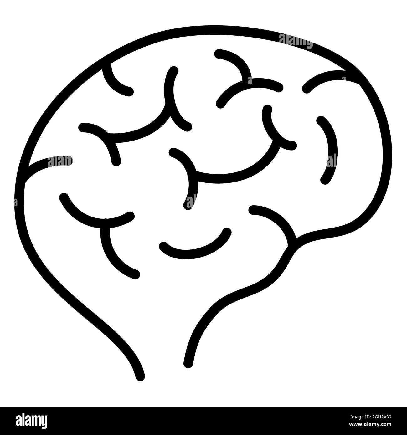 brain intelligence mind single isolated icon with outline style vector ...