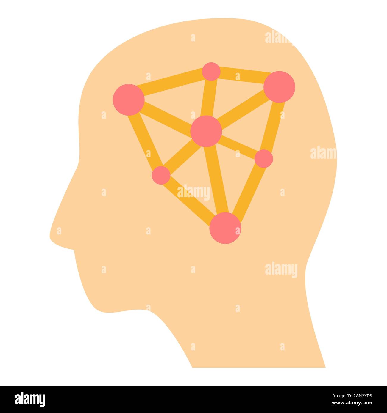 creativity or intelligence thinking single isolated icon with flat ...