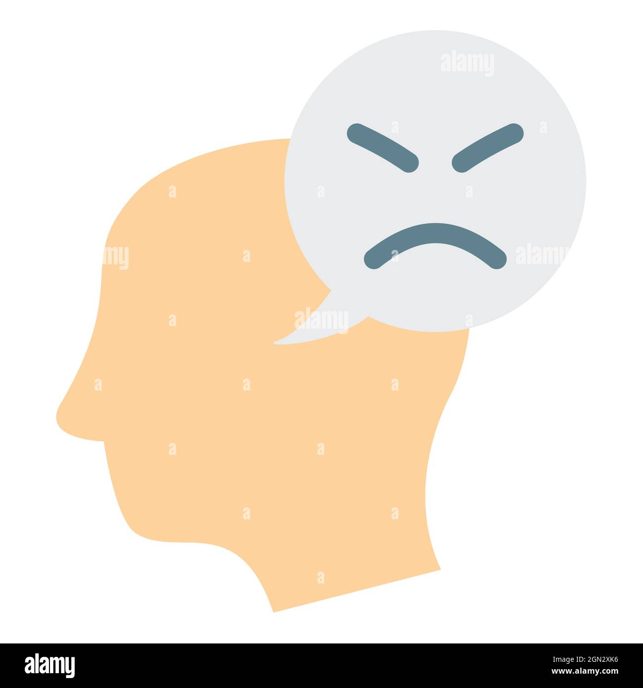 anger or angry mad emotion single isolated icon with flat style vector ...