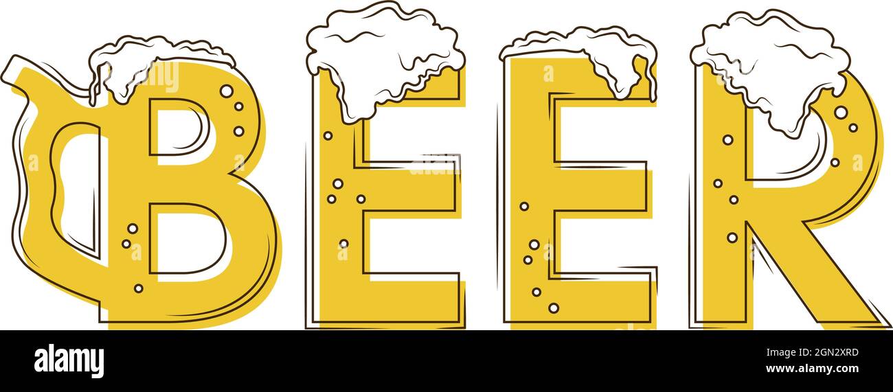 Logo word stylized as beer industry - Vector illustration Stock Vector ...