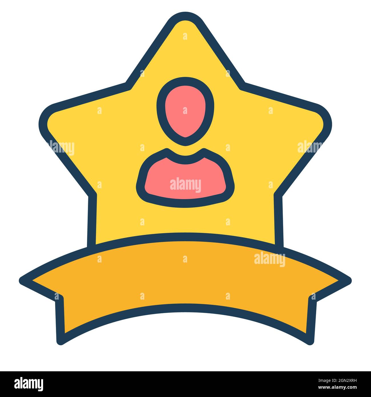 reputation star talent rating single isolated icon with filled line ...