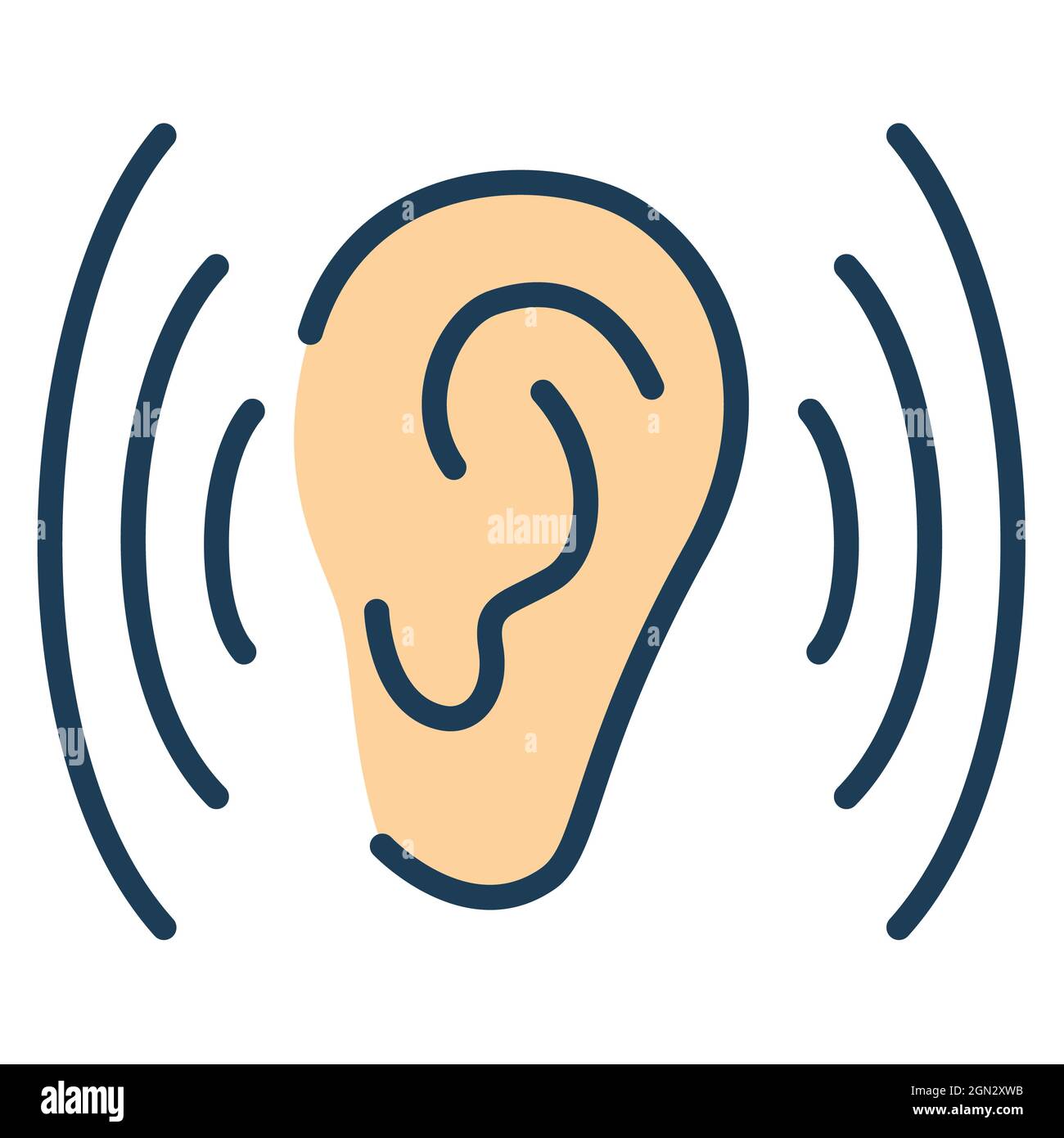listen or hear ears communication single isolated icon with filled line ...