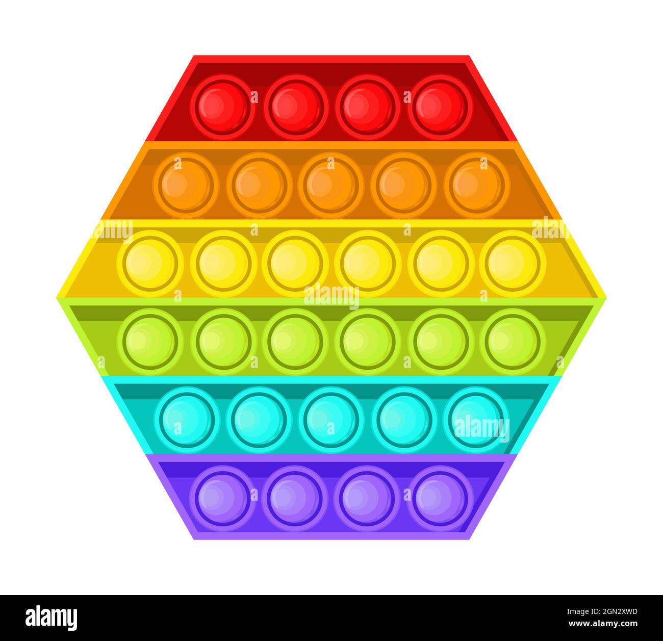 Pop it fidget, antistressor toy vector in flat style. Trendy sensory ...