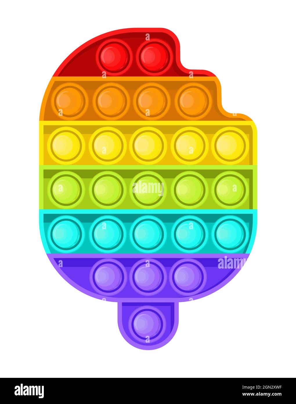 Pop it fidget, antistressor toy vector in flat style. Trendy sensory ...