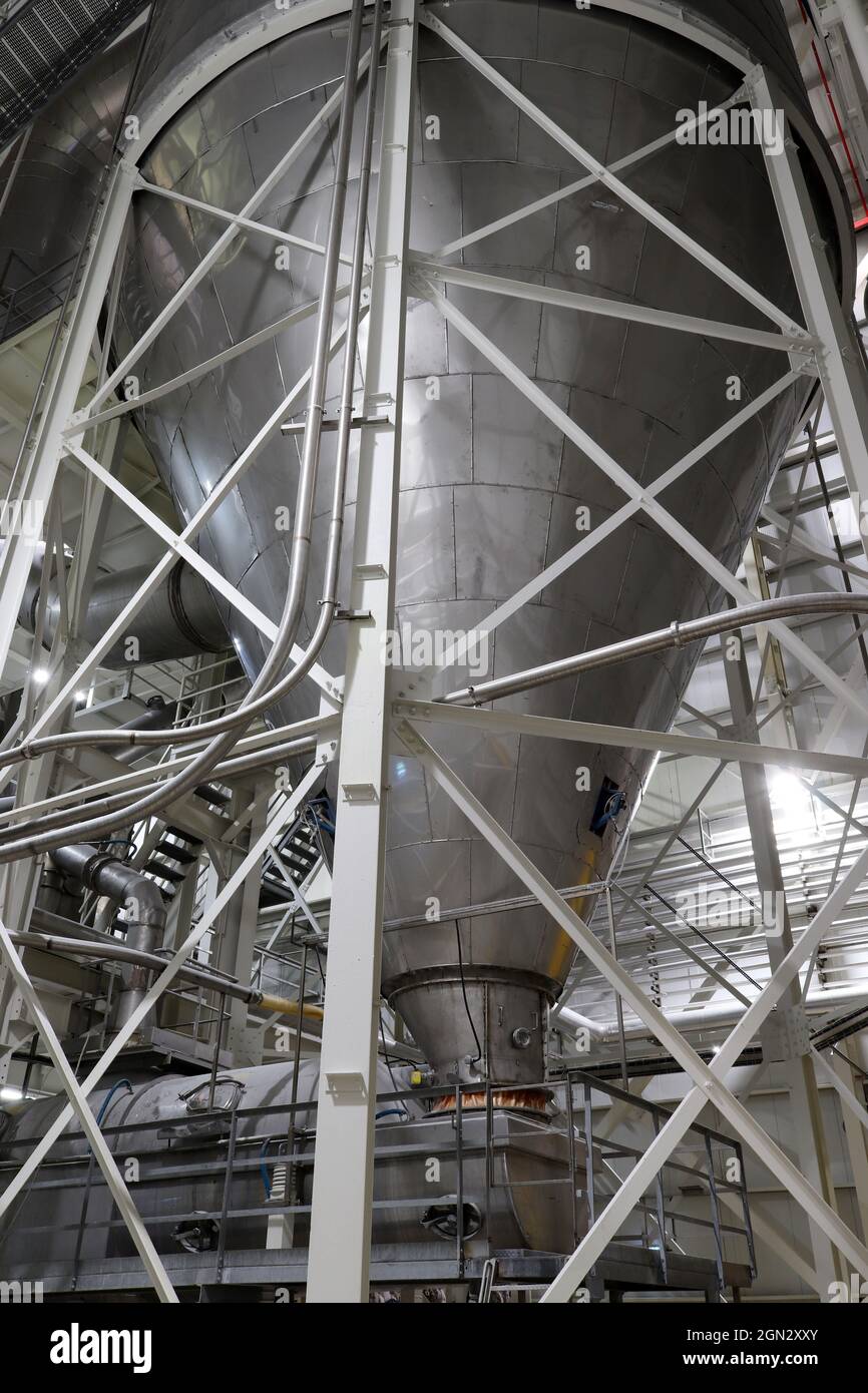 Inside the dairy factory. Food processing plant Stock Photo - Alamy