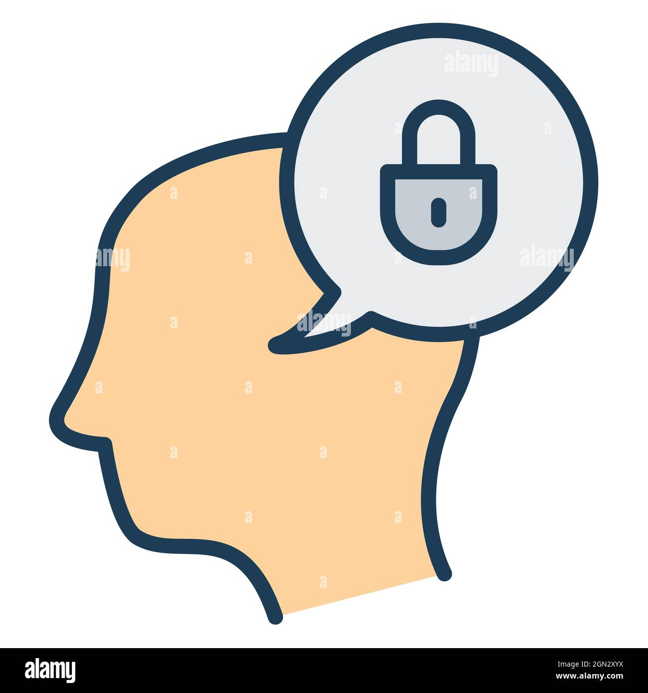 introvert psychology thought single isolated icon with filled line ...