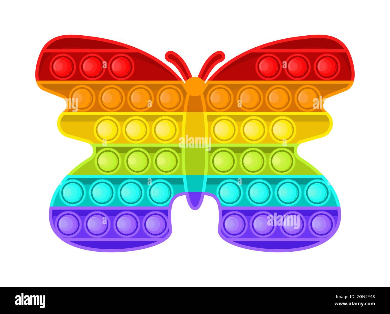 Pop it fidget, antistressor toy vector in flat style. Trendy sensory ...