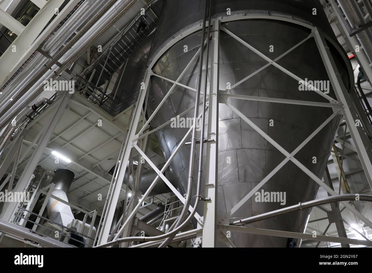Inside the dairy factory. Food processing plant Stock Photo - Alamy