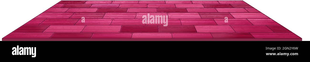 Pink wooden floor tiles isolated on white background illustration Stock ...