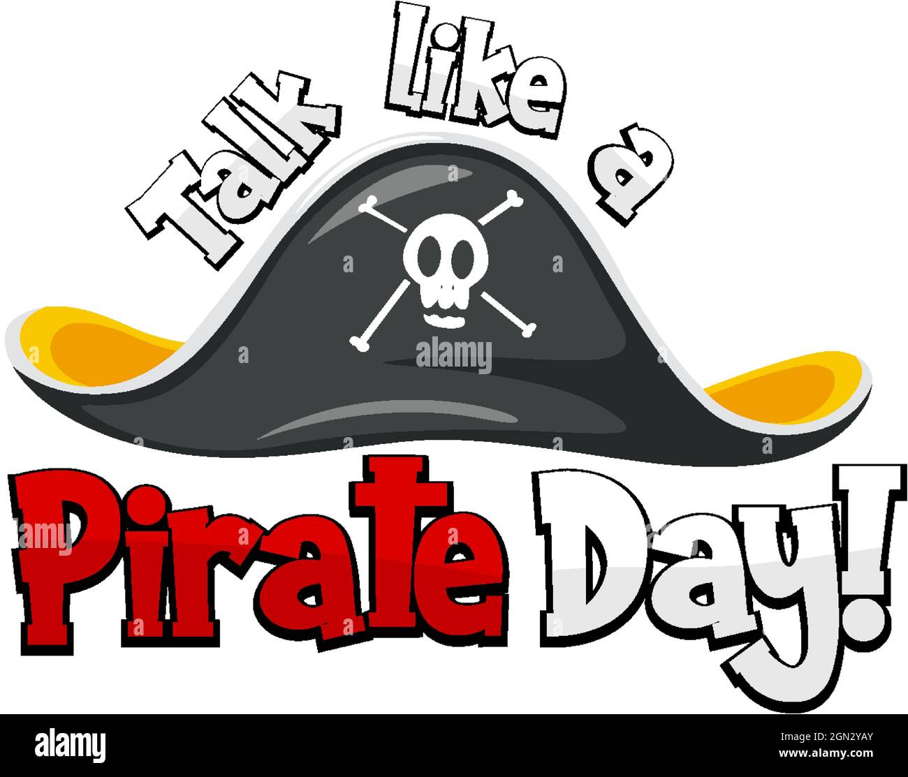 Talk Like A Pirate Day logo with a pirate hat on white background ...