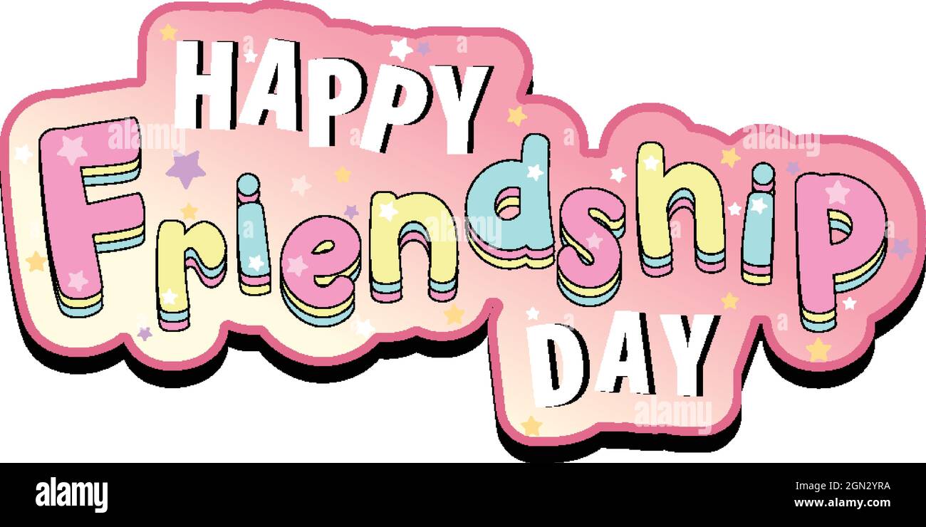 Happy Friendship Day Logo Banner illustration Stock Vector Image & Art ...