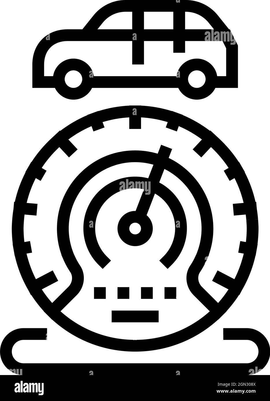 mileage car equipment line icon vector illustration Stock Vector Image ...