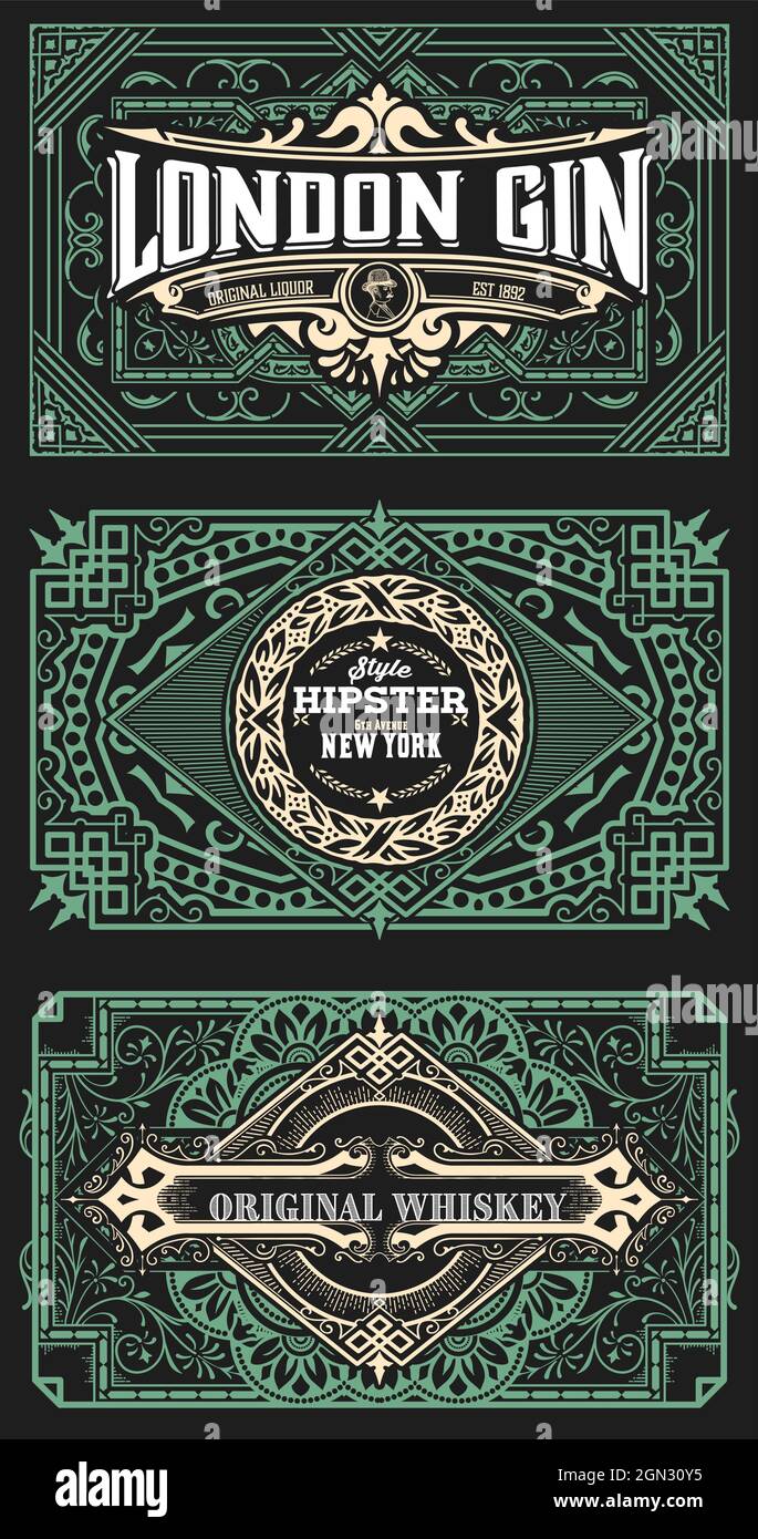 Set of 3 vintage labels for packing Stock Vector Image & Art - Alamy
