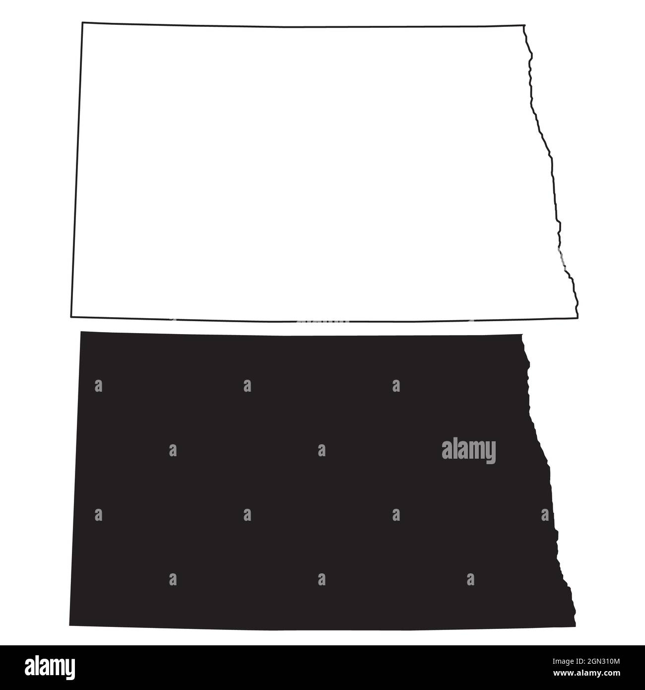 North Dakota map on white background. North Dakota State map sign ...