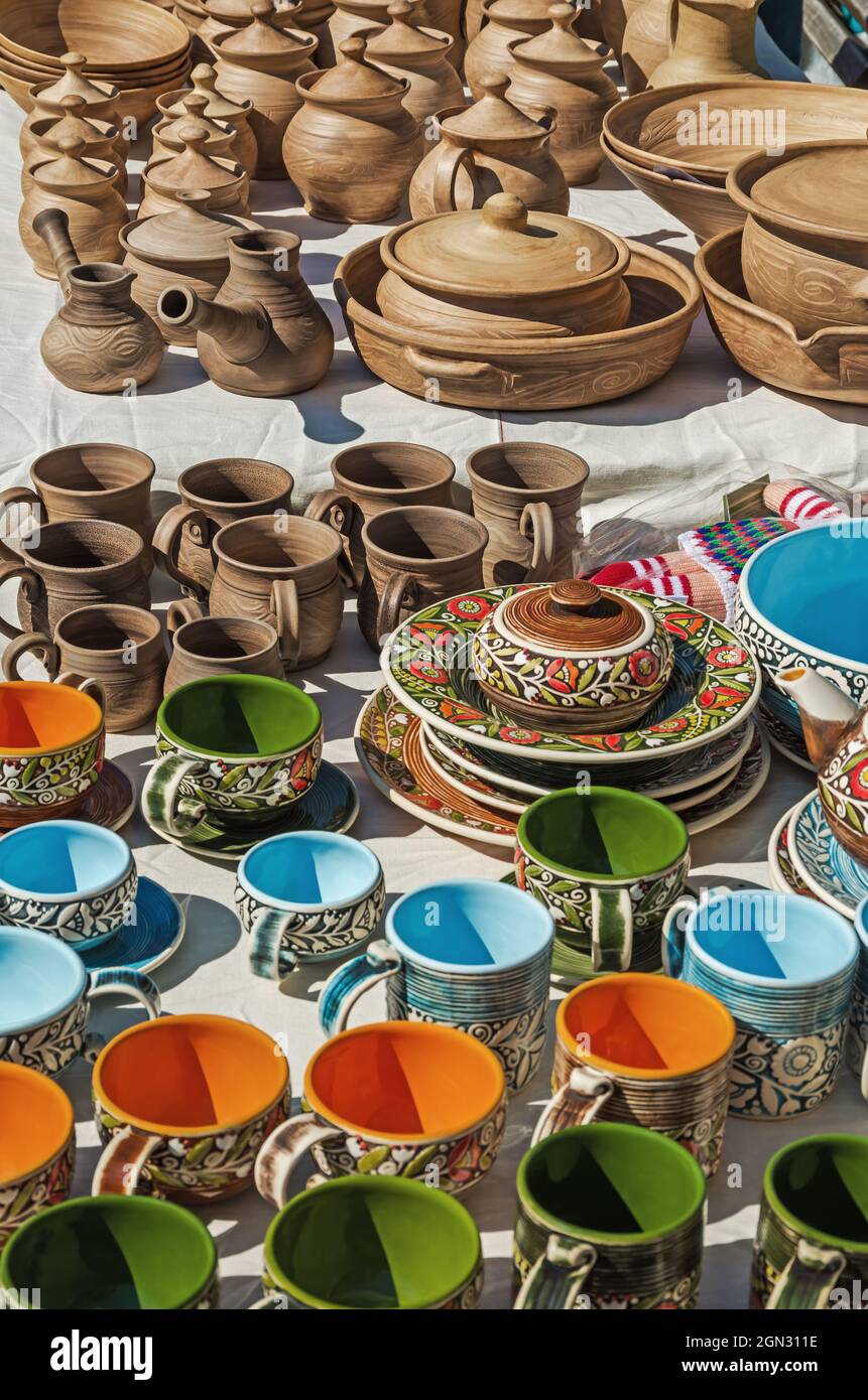 Great variety of pottery from clay and ceramics on the annual urban ...