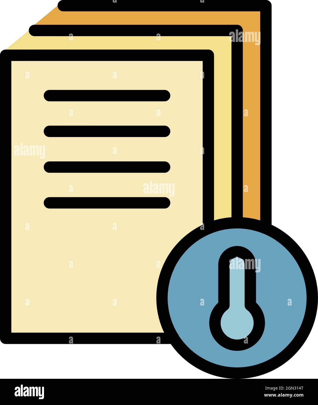 Archive temperature icon. Outline archive temperature vector icon color ...