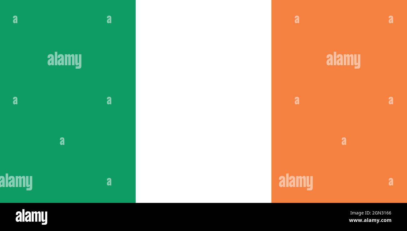National flag of Ireland original size and colors vector illustration ...