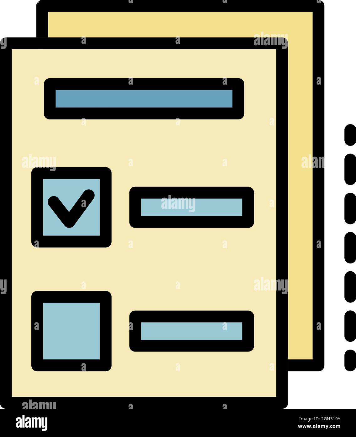 Archive check sheet icon. Outline archive check sheet vector icon color ...