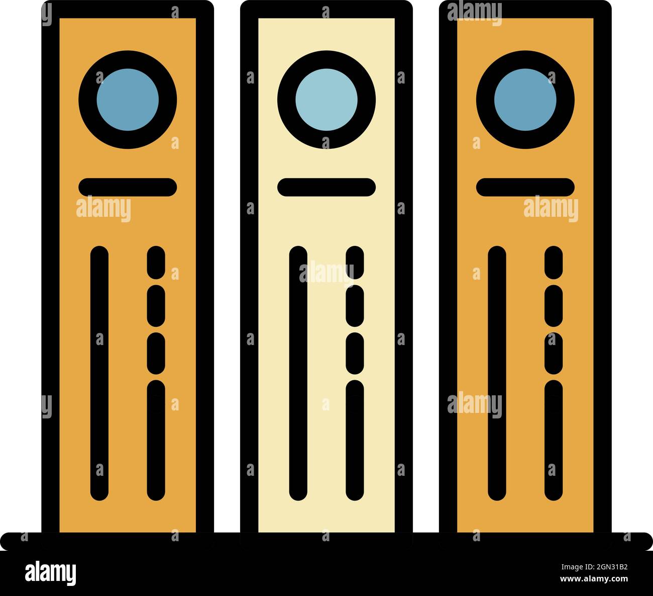 File folders icon. Outline file folders vector icon color flat isolated ...