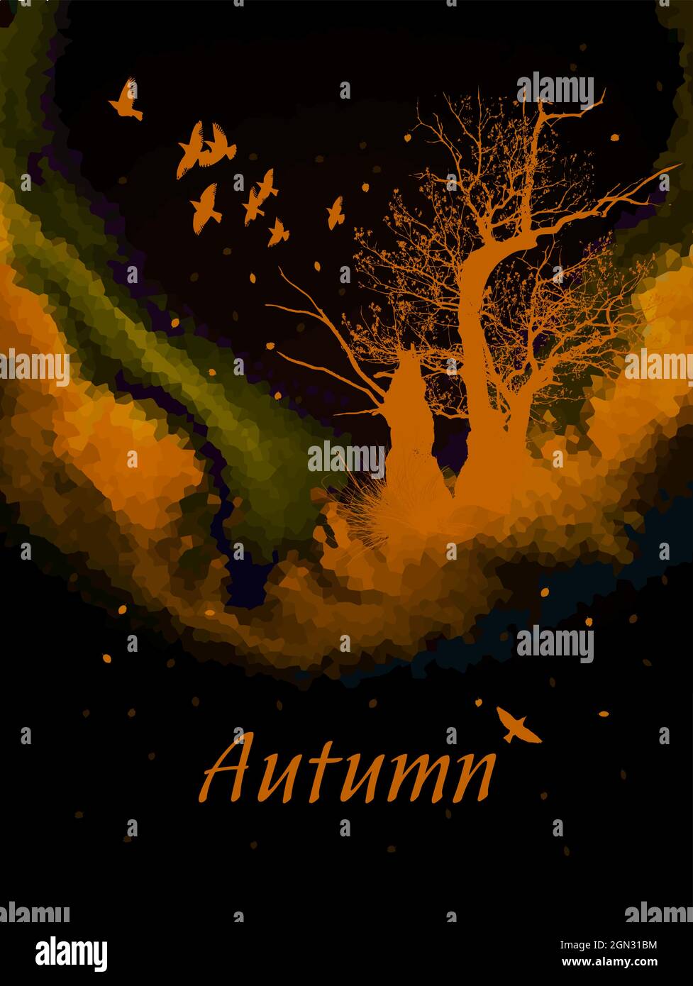 Autumn abstract landscape. Vector illustration Stock Vector Image & Art ...